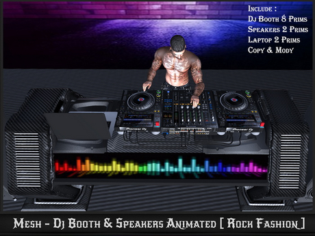 Second Life Marketplace - Mesh - Dj Booth & Speakers Animated [ Rock ...